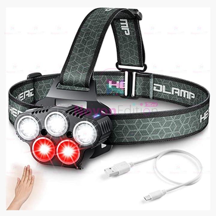 Bright Multicolor 5 led Headlamp Rechargeable Headlamp with Red Light ...
