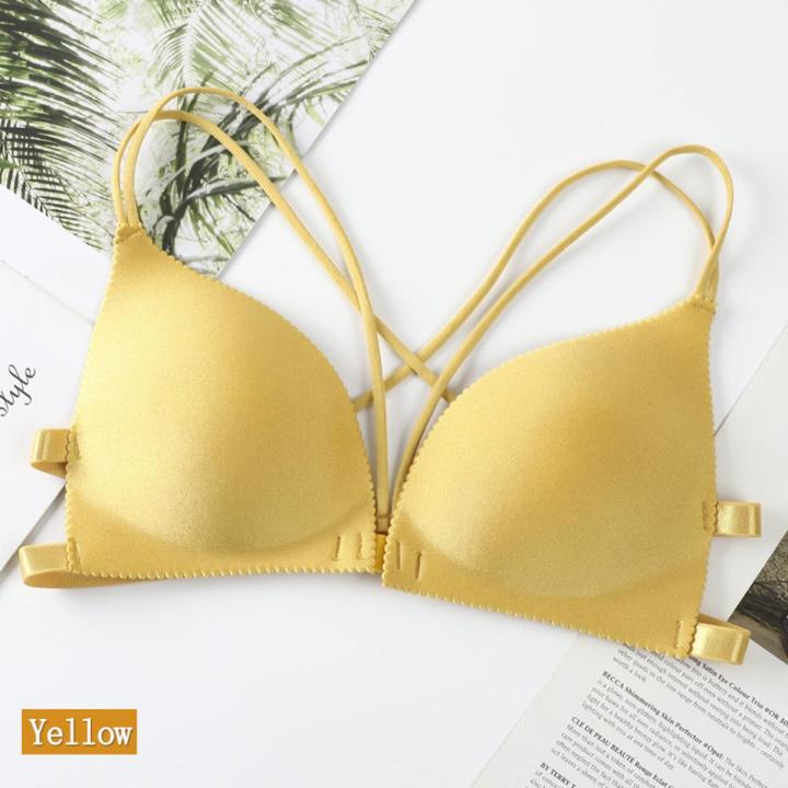 Women French Triangle Cup bra Sponge pad bra Without Rims camisole ...