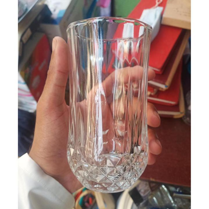 Water Drinking Glass 6 Piece Set, Beautiful Design Transparent Glass ...