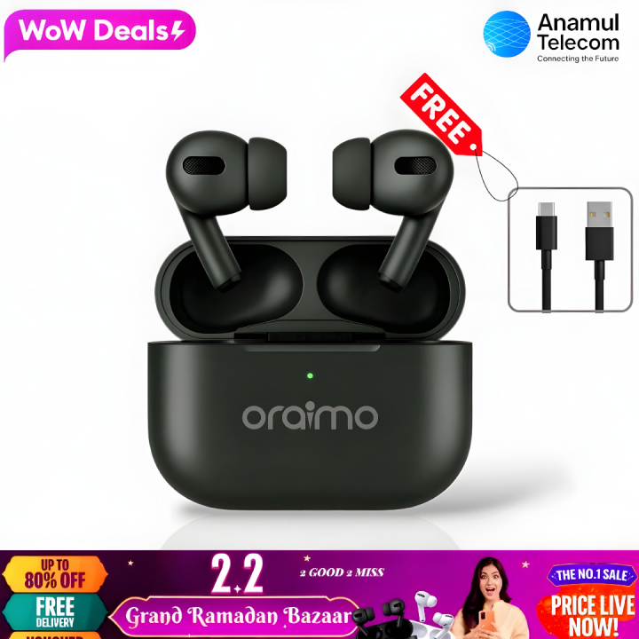 Oraimo Style TWS Bluetooth Earbuds - Wireless Earphones with ENC, Bass ...