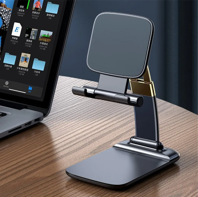Foldable Desk Phone Holder Adjustable Gravity Metal Table Desktop Cell ...