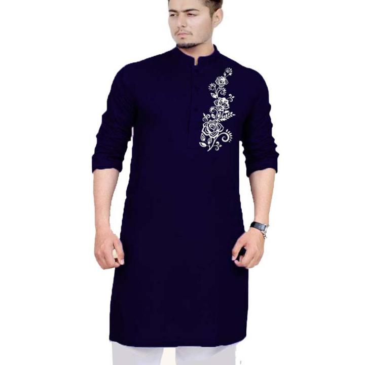 Stylish semi long cotton panjabi - Panjabi - Panjabi | Daraz.com.bd