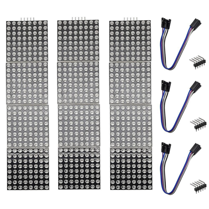 32X8 Dot Matrix LED Display Module 4 in 1 Common Cathode MCU Control ...