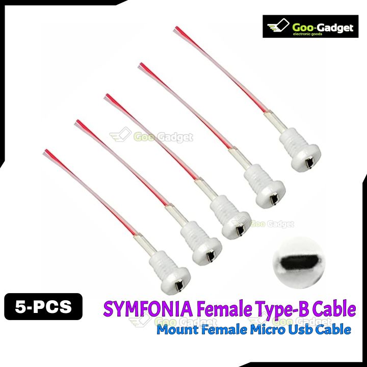 5-PCS Micro USB Type B Female Port Power Connector with Wire for DIY ...