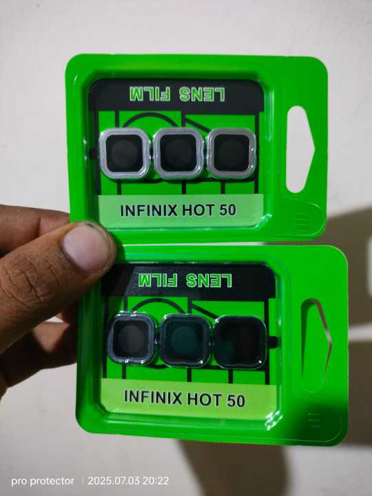 Infinix Hot 50 Aluminum Alloy Camera Ring Tempered Glass Lens ...