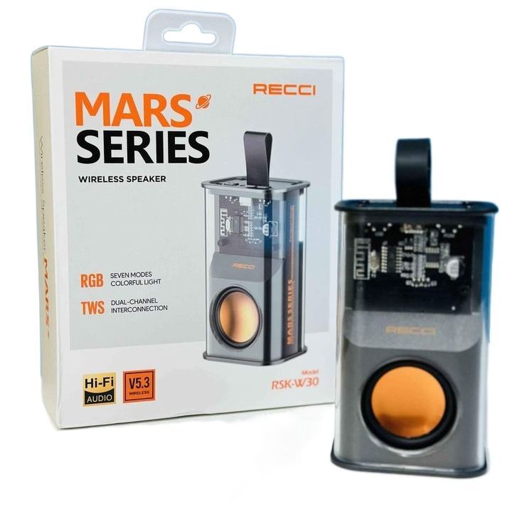 RECCI RSK-W30 Transparent Wireless Speaker with RGB Light | Daraz.com.bd