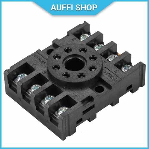 DIN Rail Mounted 8 Round Pins Relay Holder Socket 8 Pin Reay Base ...