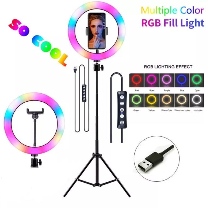 12" RGB LED Soft Ring Light with Tripod Stand for Photography Makeup ...