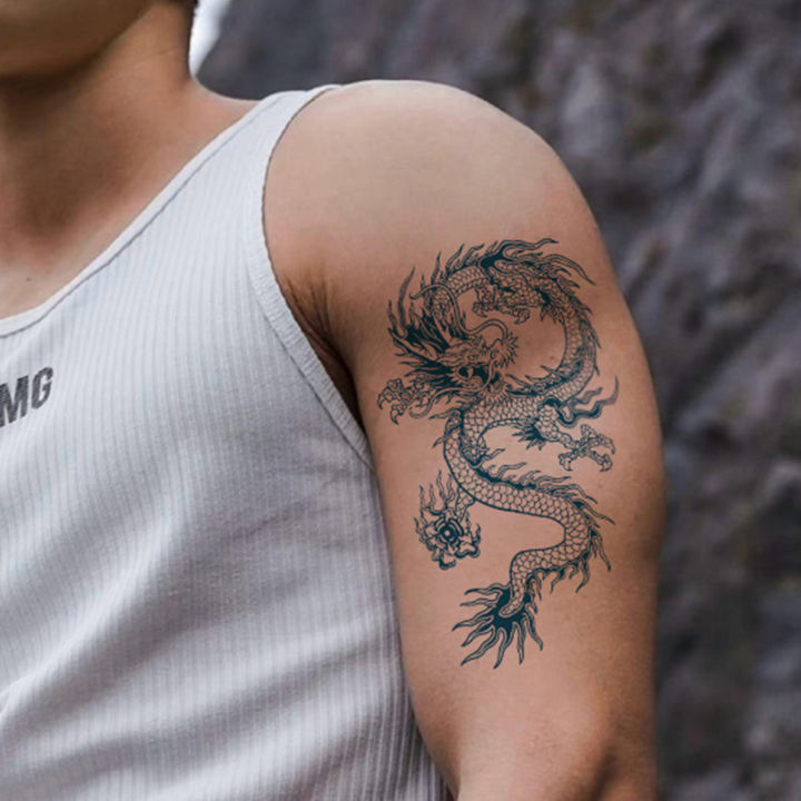 Temporary Tattoo Sticker Realistic Dragon Fake Arm Leg art Waterproof ...