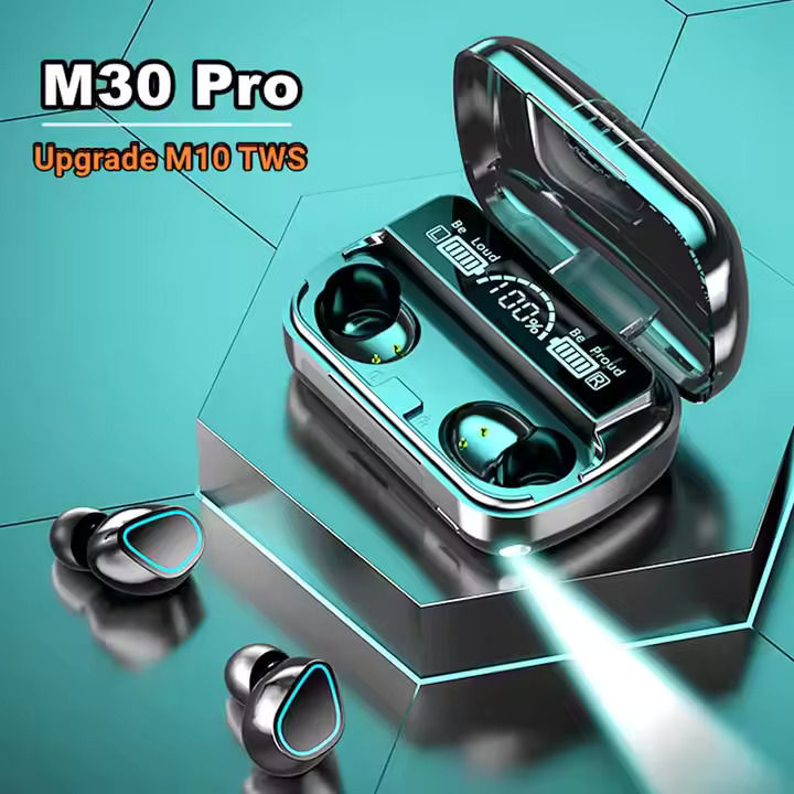M30 Pro TWS Bluetooth 5.2 Earphones Stereo Sports Waterproof Earbuds ...