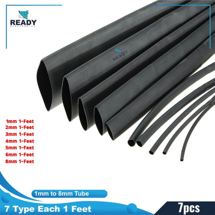Heat Shrink Tube (1mm, 2mm, 3mm, 4mm, 5mm, 6mm & 8mm) Combo Pack | Daraz.com.bd