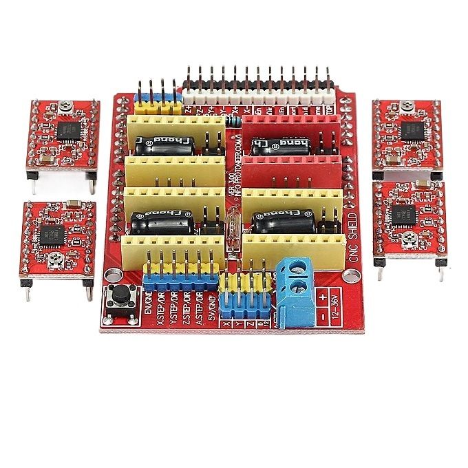 4Pcs A4988 Stepper Motor Driver With V3 CNC Shield Arduino Compatible ...