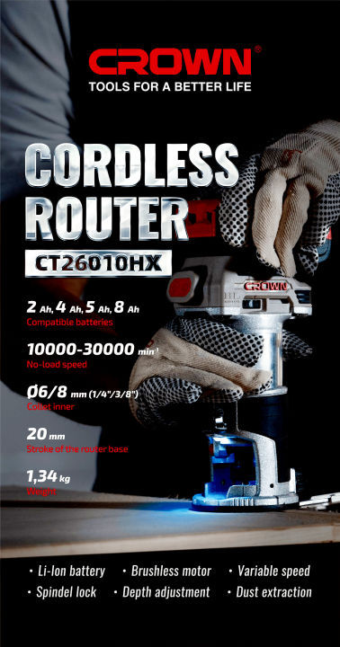 Cordless Palm Router-CT26010HX Crown | Daraz.com.bd