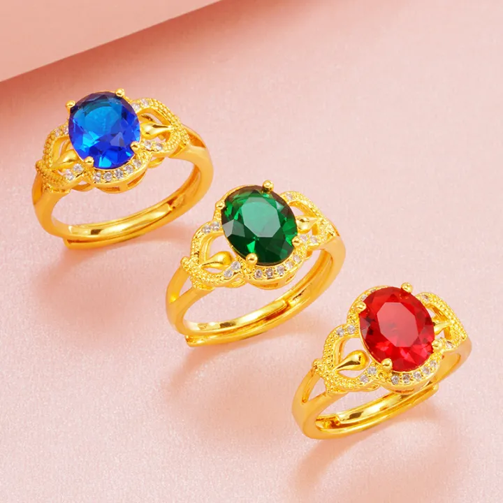 Vietnam Shajin Fashion 24K Imitation Gold Zircon Crystal Crystal Women ...