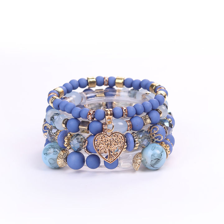 High Quality Luxury Boho Bracelet Multi Layer Glass Beads Women ...