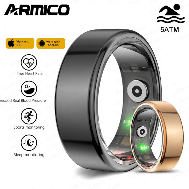 ARMICO For Android IOS Smart Ring Real Heart Rate Teenagers Stainless ...