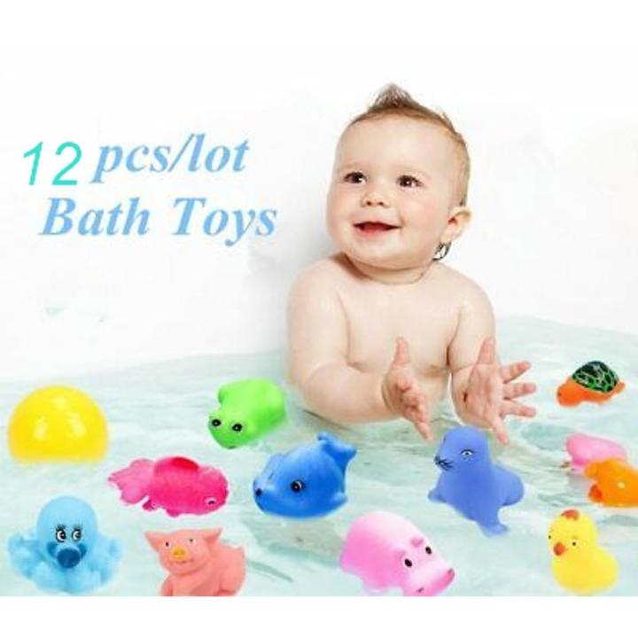 Soft Rubber Float Sqeeze Sound Baby Wash Bath Play Animals Toys -12 pic ...