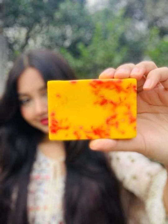 Hand Made Real Saffron Goat Milk Bar Soap -90g-Beauty soap | Daraz.com.bd