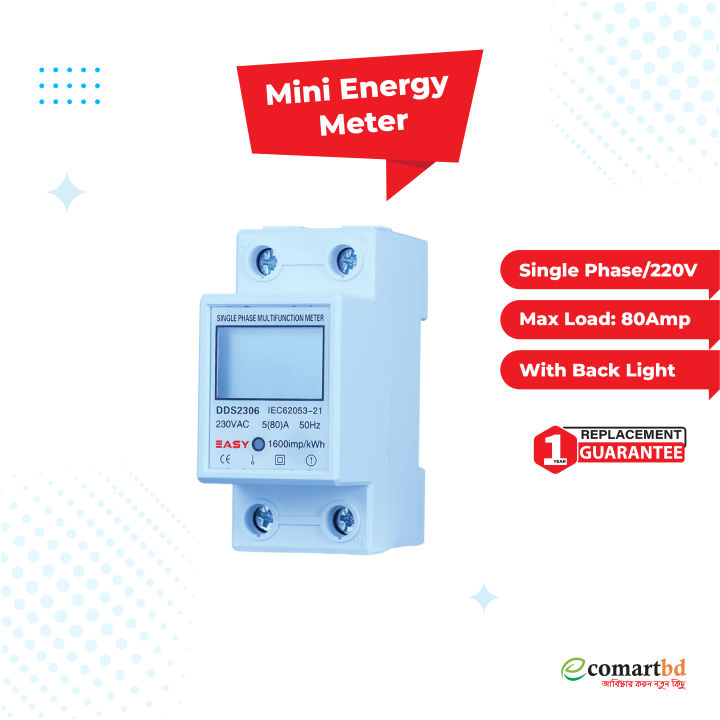 Mini Energy Meter 220V Single-Phase Mini Electricity Meter 80A - High ...