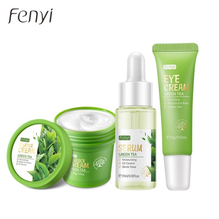Fenyi Green Tea Skin Care Set Remove Acne Face Serum Eye Cream ...