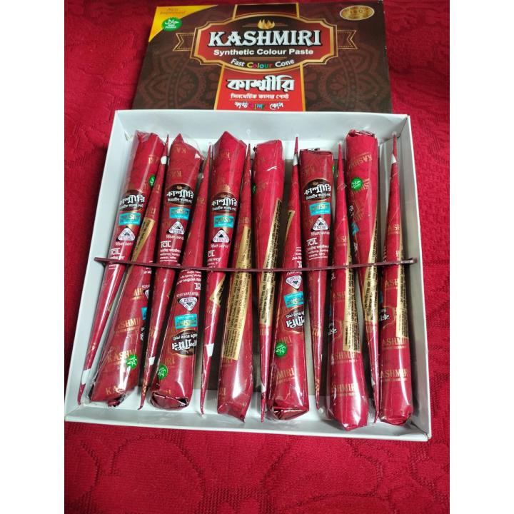 কাশ্মীরি ফাস্ট কালার কোন মেহেন্দি 2 পিস - mehedi design sticker paper ...