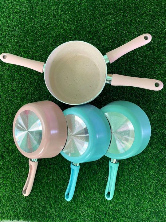 Non-stick frying frying pan 16cm marble stone coating and silicone ...