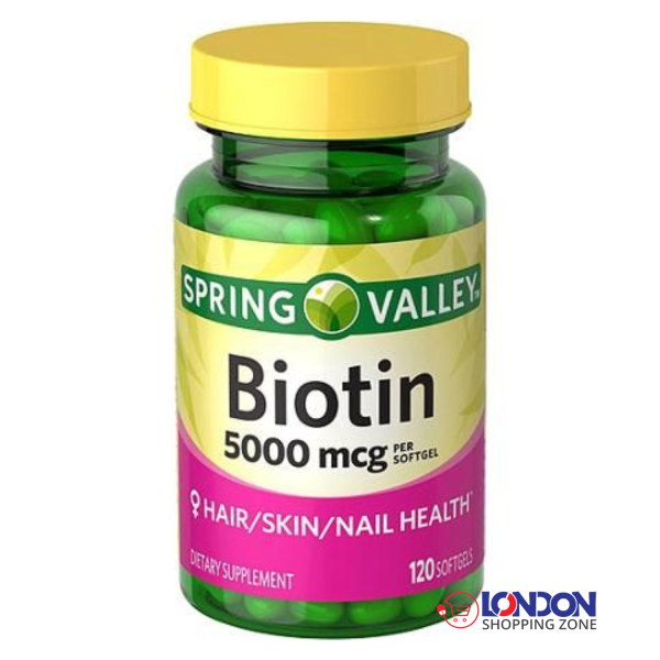 Spring Valley Biotin Softgels 5000 mcg 120 Softgels USA | Daraz.com.bd