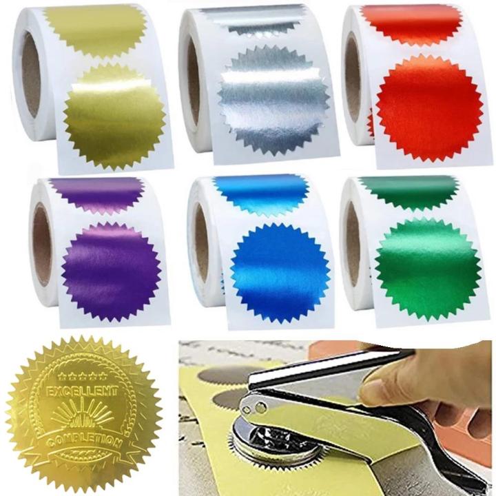 250pcs Embossed Stamps Gear Stickers Gold Silver Steel Seals ...