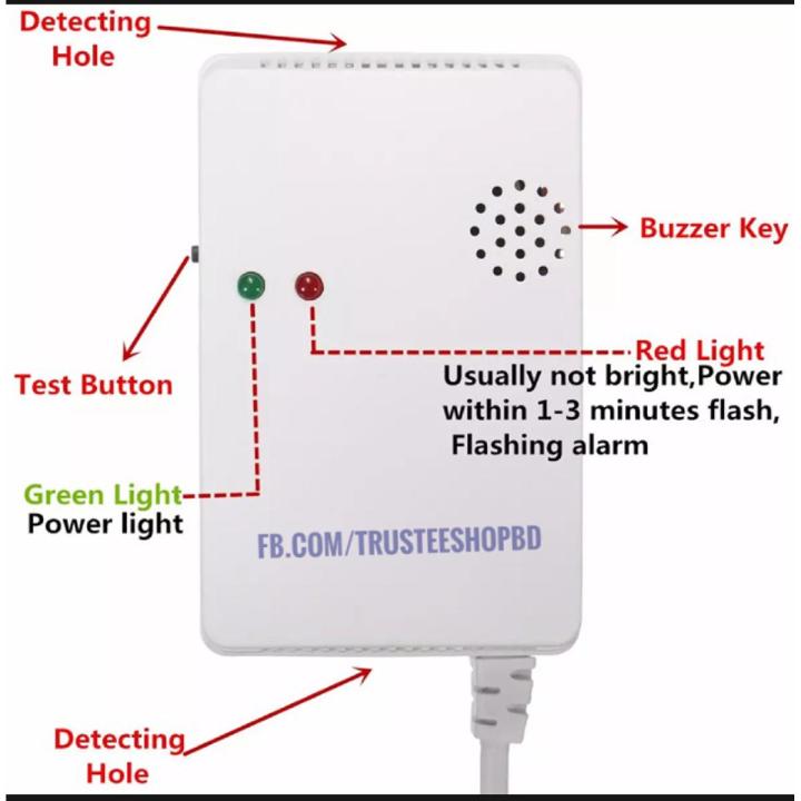 Smart LPG NG Gas leak detector security alarm system emergency LED ...