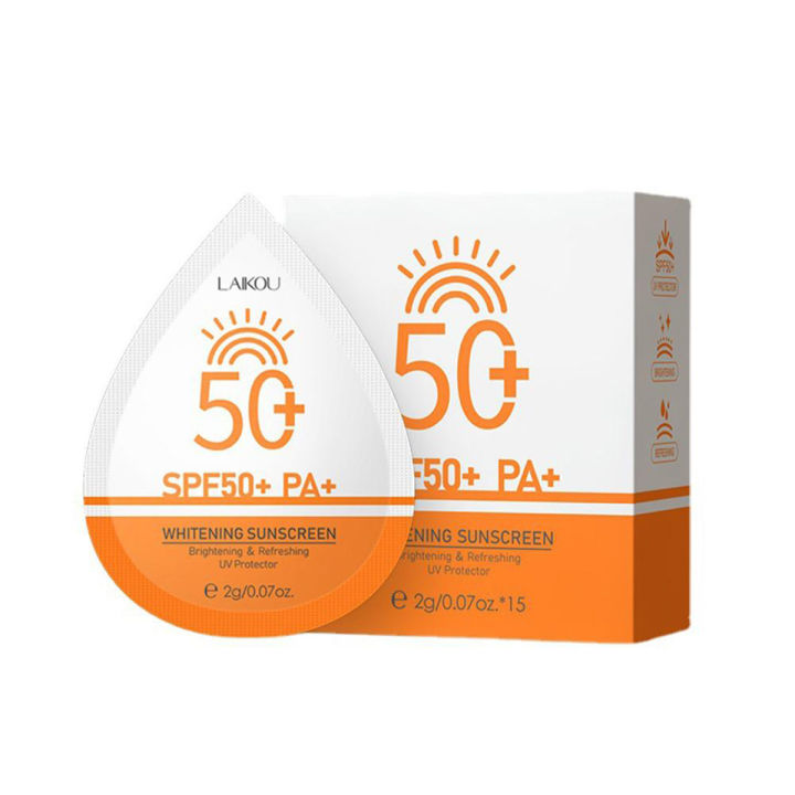Laikou Whitening Sunscreen SPF 50+ PA+ – 15 pcs Pack | Daraz.com.bd