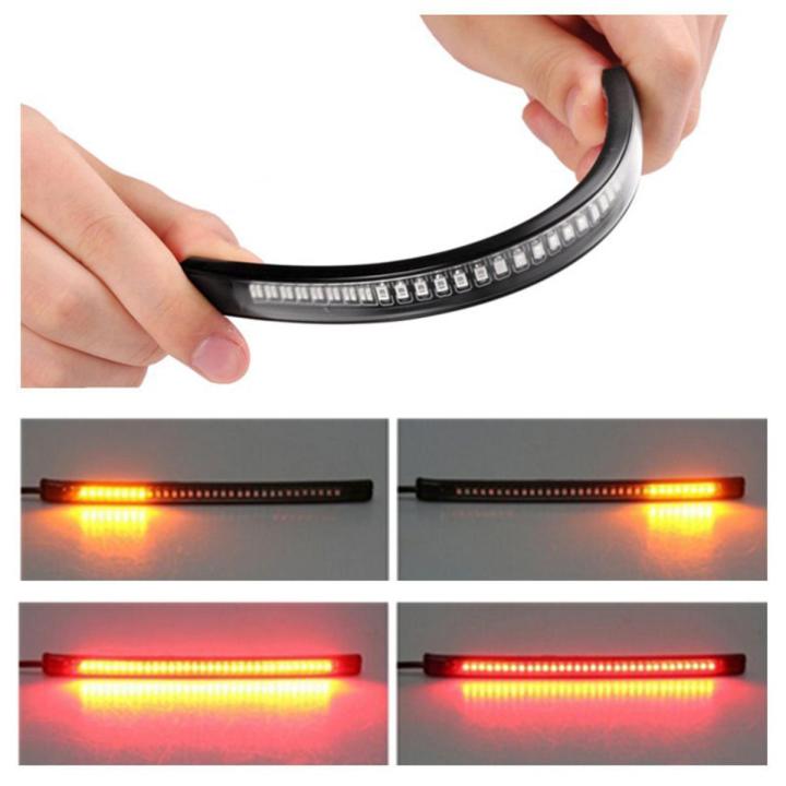 Flexible Motorcycle Rear Tail Brake Stop Turn Signal 48 LED SMD Light ...