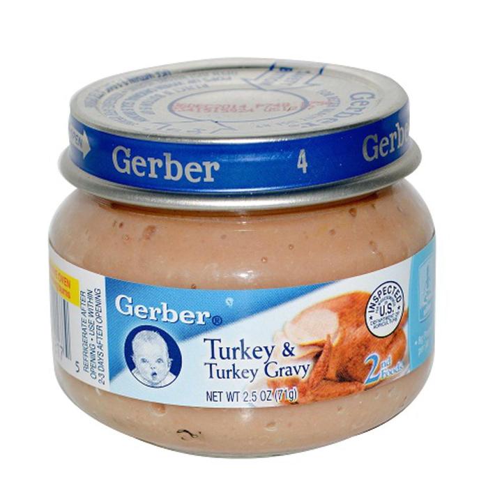 Gerber Baby 2nd Foods Baby Food, Turkey and Gravy, 2.5oz Jar 71gm ...