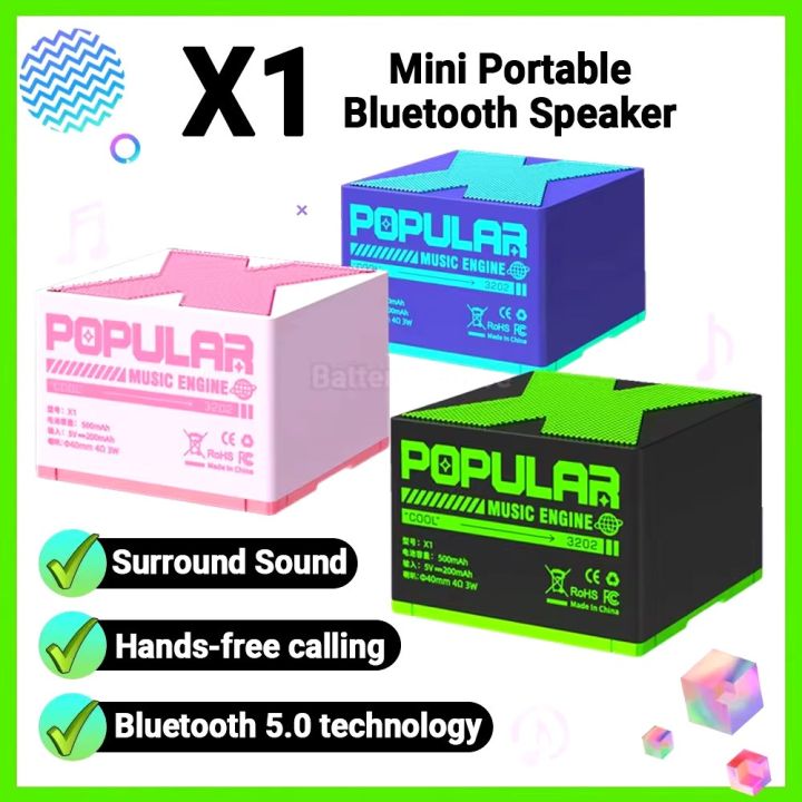 X1 Wireless Bluetooth 5.0 Speakers Mini Audio Portable Speaker USB Rechargeable HIFI Sound Box ...