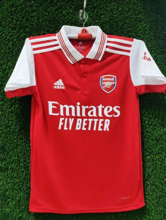 ARSENAL Collar Short sleeve Jersey Red White Kit FC 2023-2024 Jersey ...