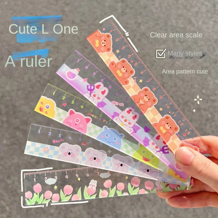 15CM New Cute Kawaii Study Time Color Folding Ruler Multifunction DIY ...