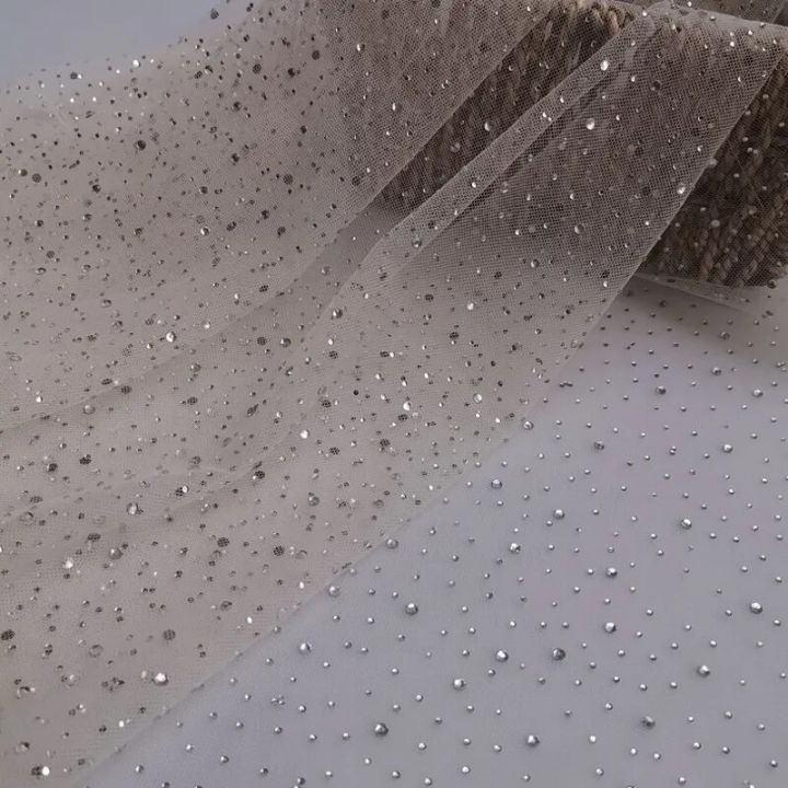Shiny Glitter Rhinestone Mesh Fabric, Sparkly Tulle Fabric, Netting ...