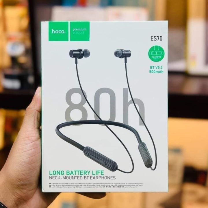 HOCO ES70 Bluetooth 5.3 In-Ear Neckband Wireless Earphone - 80 Hours Music Play Time | Daraz.com.bd