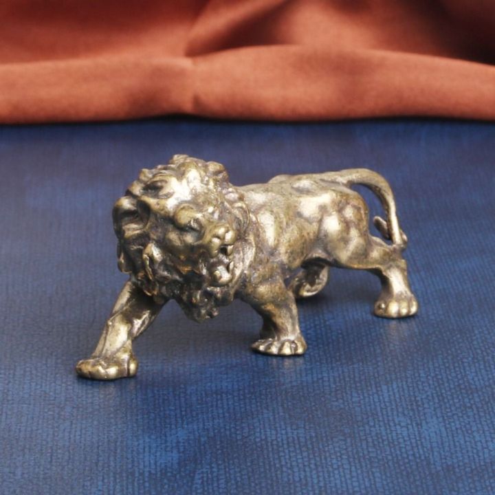 Retro Pure Lion Statue Copperware Lion Shape Lion Sculpture Small ...