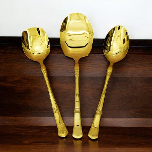 3-Piece Stainless Steel Spoon Set - Includes 12 Inch Big Rice Spoon ...
