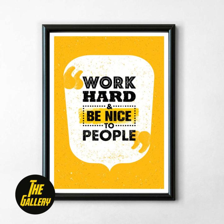 Fiber art photo frame for home decor Motivational quote Work Hard and ...