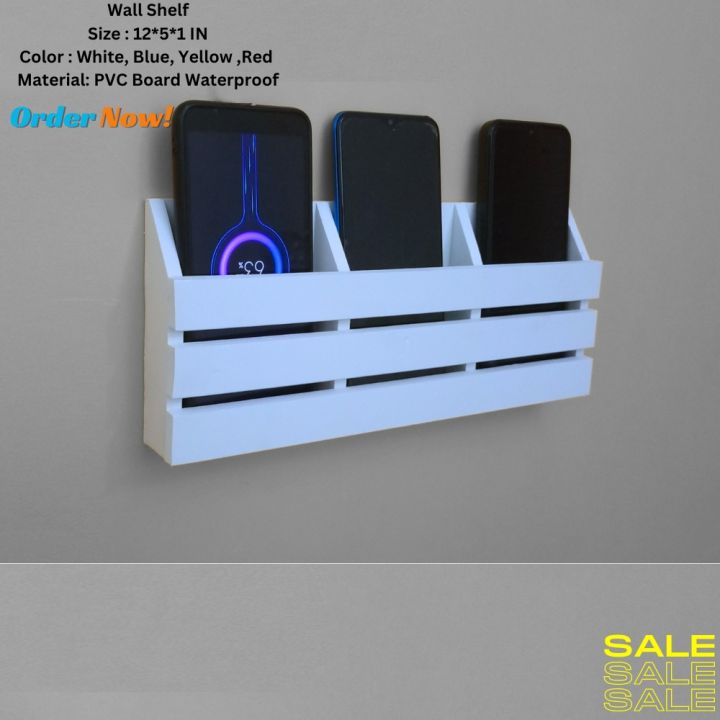 Wall Mounted Phone Charging Holder. 3 Pocket Wall Decorative Phone ...