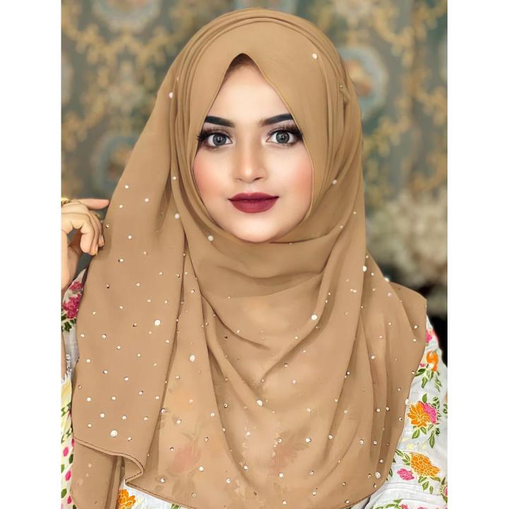 Hijab 2023 Women Scarf Muslim Shawls Hijab Islamic Arabic Dubai Headscarf Soft Chiffon Elegant ...