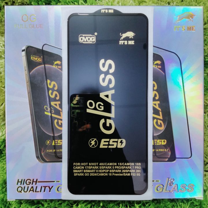 OG Glass Protector For ecno Spark Go 2024, Pop 8, Spark 20, Spark 20c ...