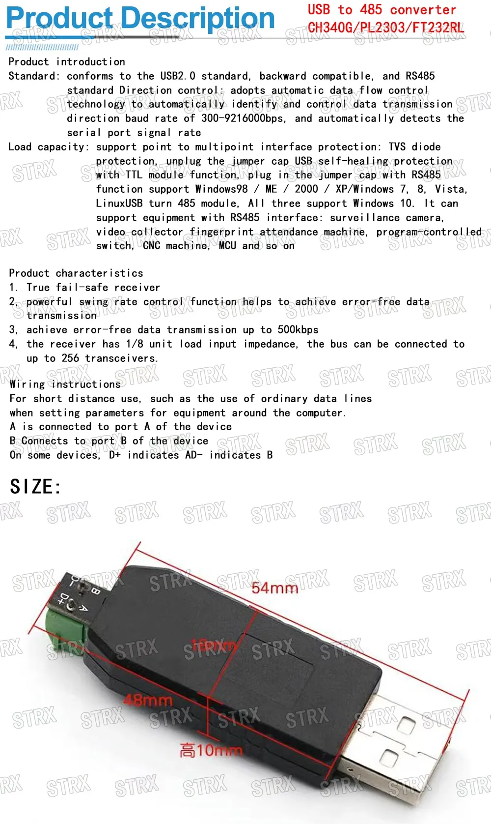 Smart Electronics USB to RS485 converter Adapter CH340 PL2303 FT232RL to RS485 RS485 RS-485 ...