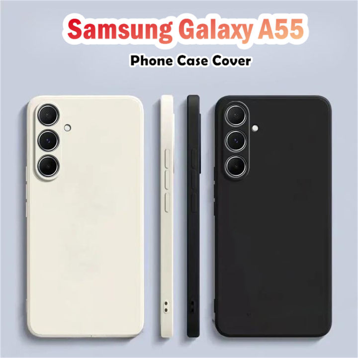 Original For Samsung Galaxy A55 Silicone Full Cover Case Straight edge Phone Case Cover | Daraz ...