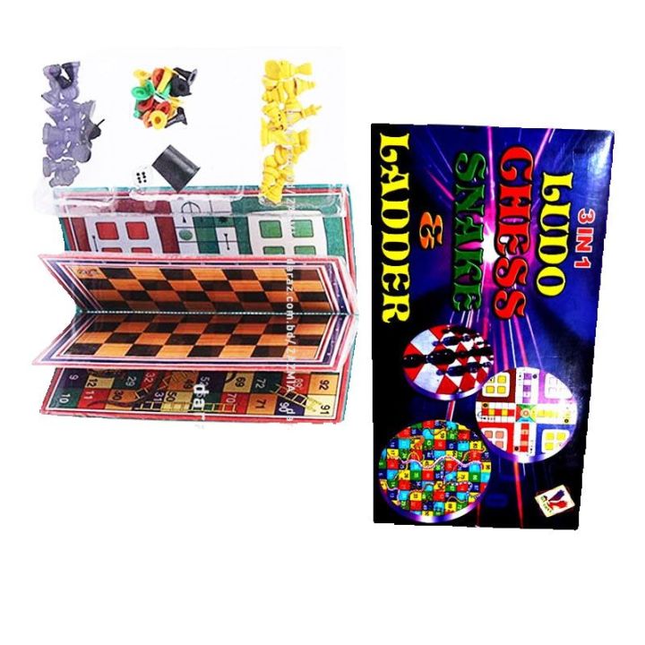 Ludo, Chess & Ladder 3 In 1 Game Set | Daraz.com.bd
