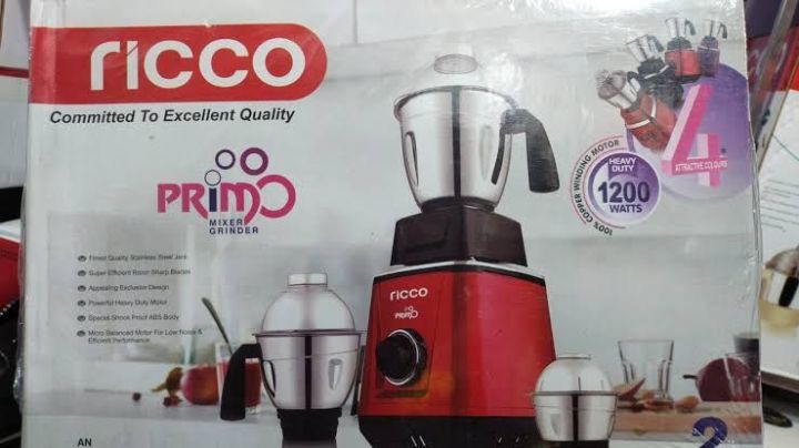 Ricco Primo Mixer Grinder 1200 Watt 100% Coper Motor | Daraz.com.bd