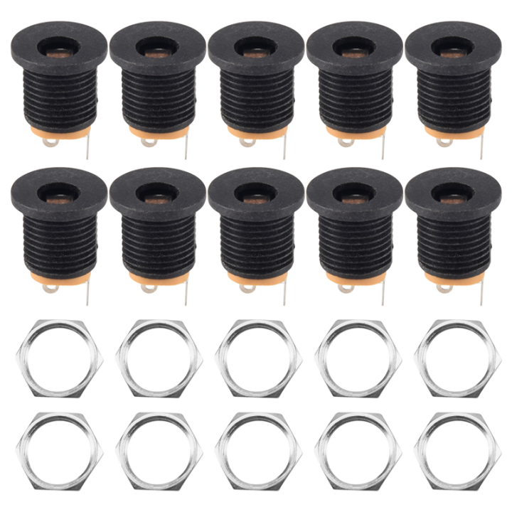 10 Pcs 3-terminal Soldering 2.1mm x 5.5mm Female Power Jack DC Socket ...