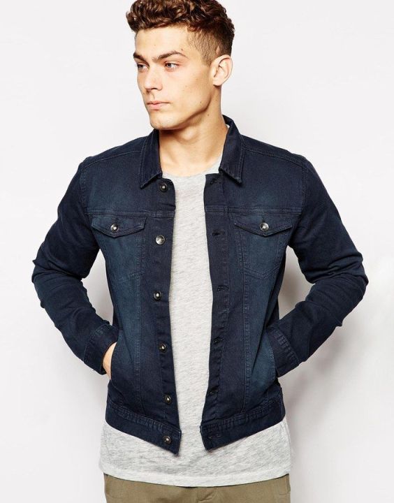 Dark Blue Denim Jacket For Men - Denim Jacket | Daraz.com.bd