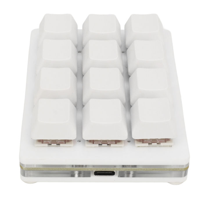 12 Key Mechanical Gaming Keyboard One Handed USB Mini Macro LED Keypad ...